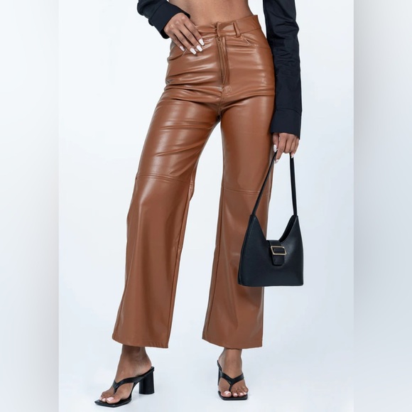 Princess Polly | Pants & Jumpsuits | Princess Polly Ashley Pu Sm Brown ...